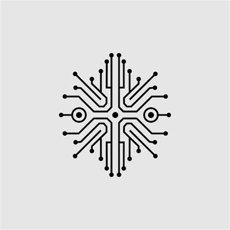 Circuit Board Icon Technology Scheme Symbol Vector Illustration Isolated On White Background