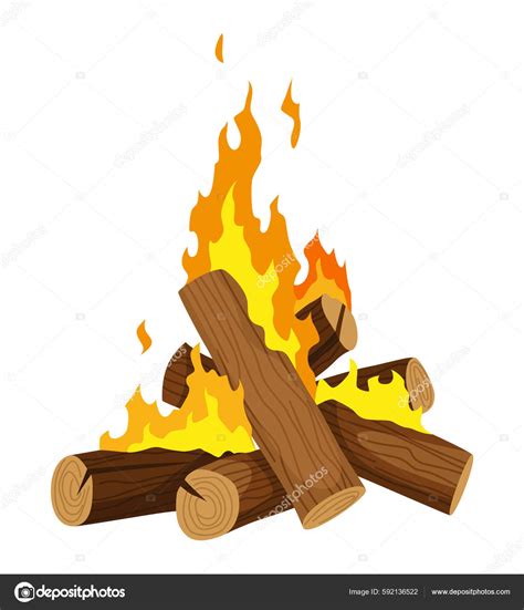 Cartoon Log Fire