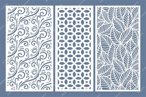 그래픽 및 합판 파티션을 위한 Jali 디자인 Jali 디자인 설정 Cnc 라우터 디자인 폼시트 아크릴 및 Cnc 기계 절단 Eps 파일 프리미엄 벡터