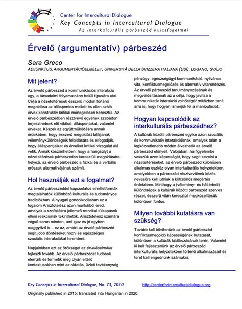 Argumentative Dialogue Center For Intercultural Dialogue