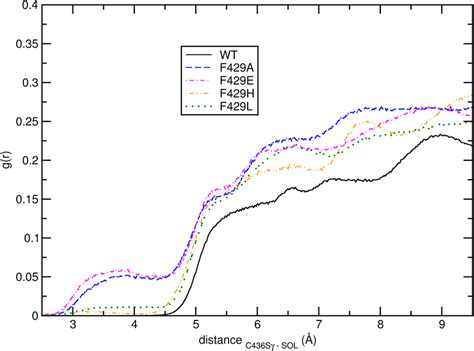 Cys436 Hydration Radial Distribution Functions Of Water Molecules