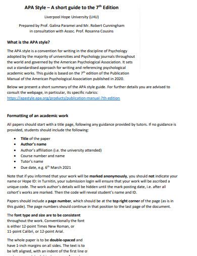 24 7th Edition Apa Format Examples In Pdf Examples