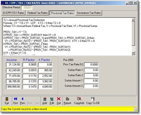 Cpp Ei Tax Td1 Rates