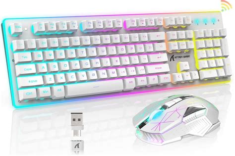 Wireless Gaming Keyboard And Mouse Combo RGB LED Backlit Rechargeable MAh Full Size