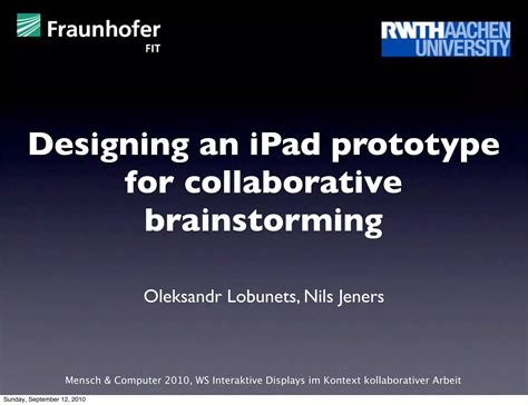 Designing An Ipad Prototype For Collaborative Brainstorming Pdf Tablets And E Readers