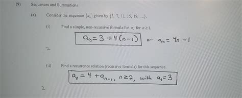 Solved A Consider The Sequence An Given By Chegg Com