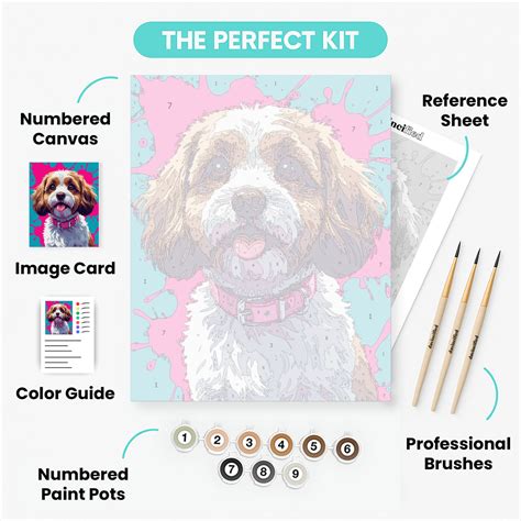 Kit De Peinture Par Numéros Portrait Pop Art Cavapoo Kit Peinture Pop