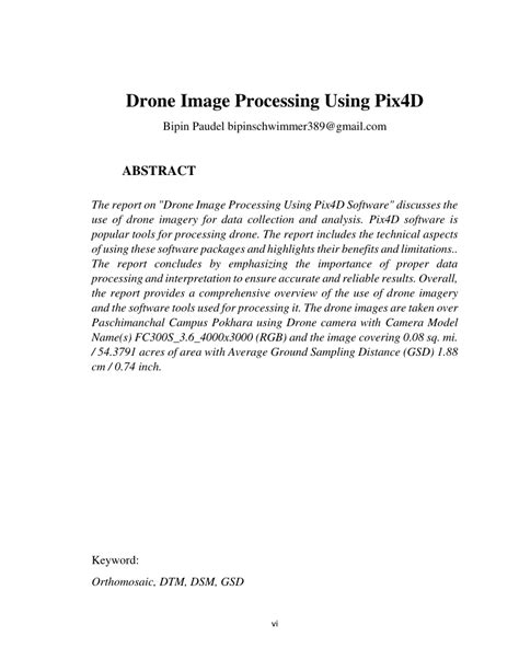 pdf drone image processing using pix4d orthophoto dem and overlay