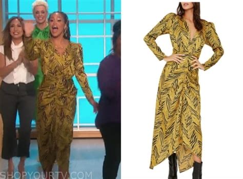 The Talk February 2020 Eves Yellow And Black Tiger Print Midi Dress