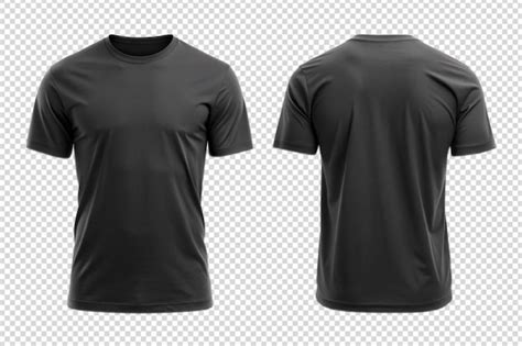 Black Classic T Shirt Front And Back Png Premium Ai Generated Psd