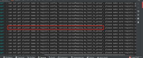 Can Not Get Cluster Name In Registry Config ‘servicevgroupmappingmytesttxgroupjavabaiguo