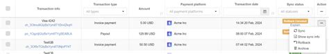 Transaction Management Per Transaction Sync Statuses Explained