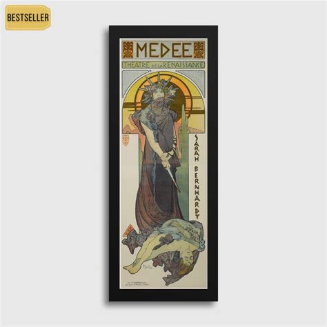 Alphonse Mucha Medee Our Stunning Bestseller Vintage Theatre Poster Tall Frame Green