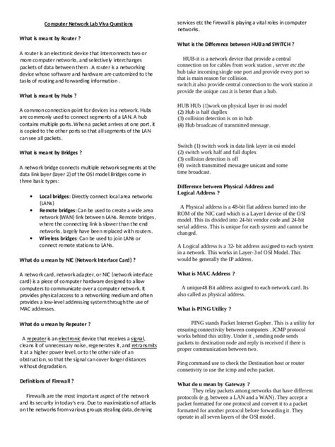 Computer Networks Viva Questions Pdf Computer Network Internet