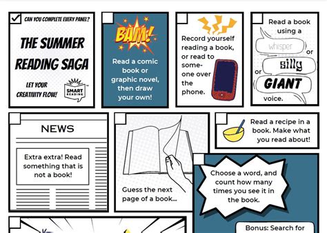 Activity Sheet Summer Reading Saga Smart Reading