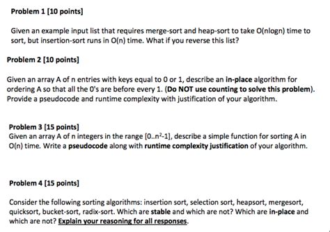 Solved Problem 1 10 Points Given An Example Input List Chegg Com