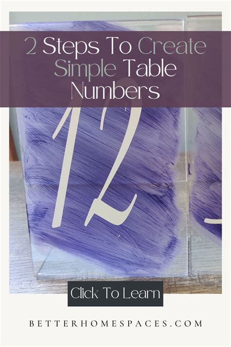 2 steps to create simple table numbers