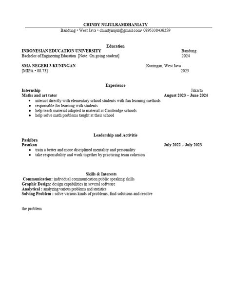 Harvard Cv Template Make Copy Pdf
