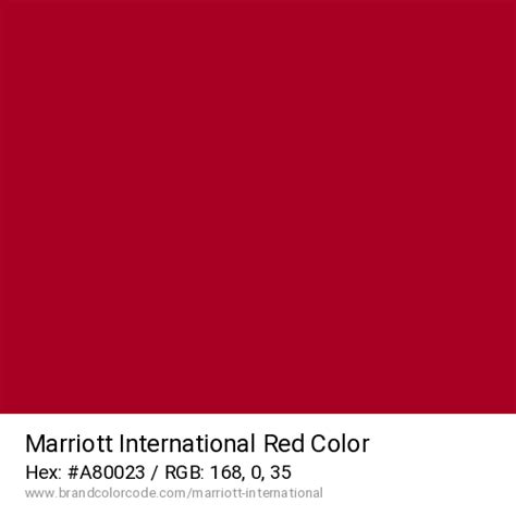 Marriott International Brand Color Codes
