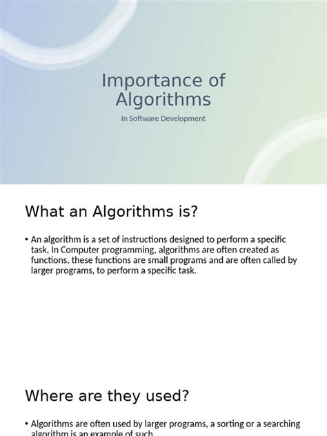 Importance Of Algorithms Copy Pdf
