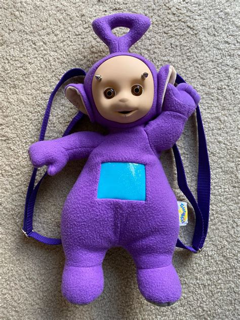 Vintage 90s Teletubbies Tinky Winky Backpack Purple Knap 41 Off