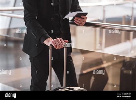 Man Checking His Boarding Pass Before The Boarding Stock Photo Alamy