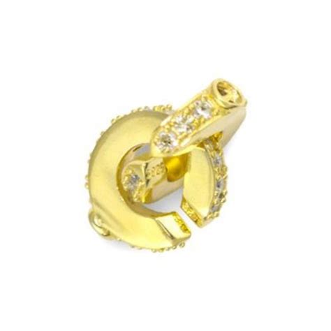 Diamante Set Gold Plated Sterling Silver Interlocking C Clasp Ss0082