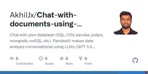 Github Akhiljxchat With Documents Using Pandas Ai Chat With Your Database Sql Csv Pandas