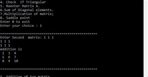Matrix Operations Program In CPP Way Techin