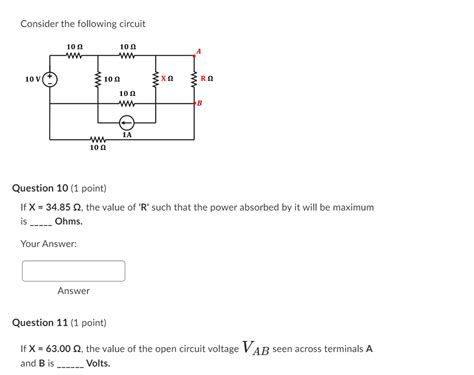 Solved Consider The Following Circuit Question Point Chegg