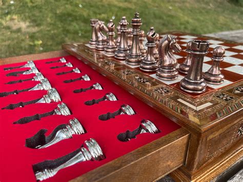 Handmade Luxury Chess Set With Velvet Storage Units My Chess Sets
