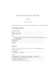 TLS Lab Pdf Transport Layer Security TLS Lab Xinyi Li January 8 2021 Instruction Course Hero