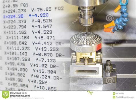 The Abstract Scene Of CNC Milling Machine And The NC Code Stock Image Image Of Industrial