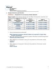 Biolab Enzymes Doc BioLab3 Lab Report 5 Enzymes Babe Name Stephanie Sandoval I Enzyme