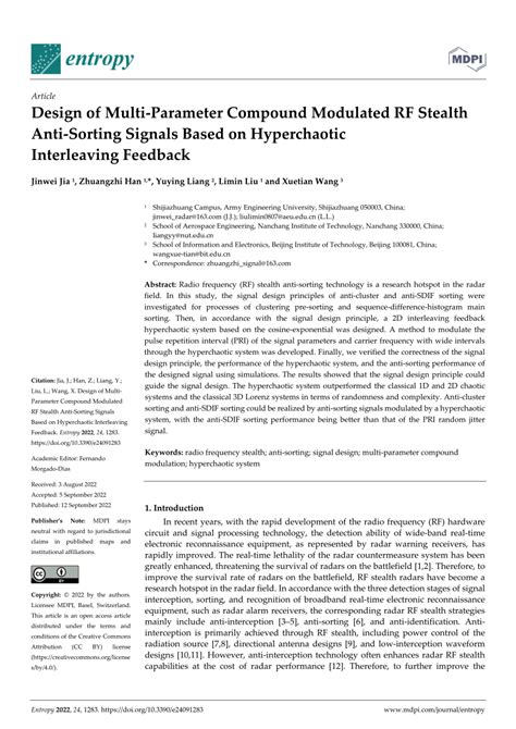 Pdf Design Of Multi Parameter Compound Modulated Rf Stealth Anti