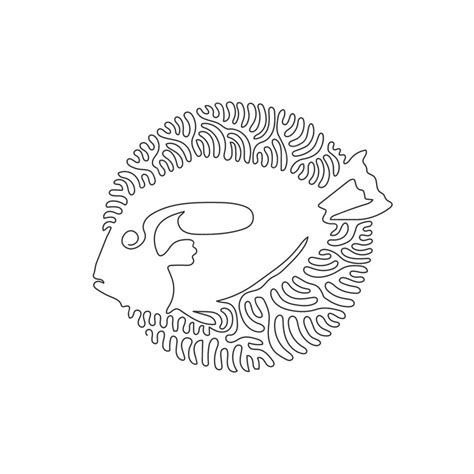 Premium Vector Continuous Curve One Line Drawing Of Cute Blue Tang Abstract Art For Logo Wall