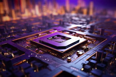 Micro Chip Or Central Processing Unit Cpu On Motherboard Creative Design Concept Generative Ai