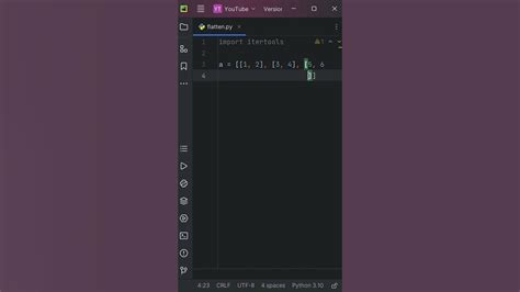 Flatten List Python Coding Pythonprogramming Youtubeshorts Youtube