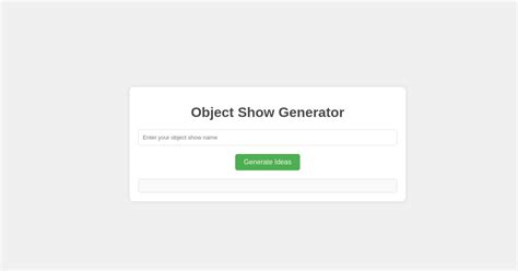 Object Show Generator Object Show Generator