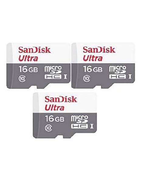 SanDisk Ultra 16GB Class 10 48MB/S Memory Card - Pack of 3 - Memory ...