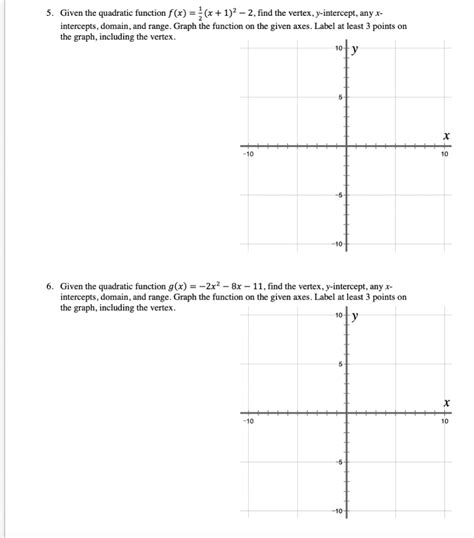 Solved 5 Given The Quadratic Function Fx21x12−2 Find