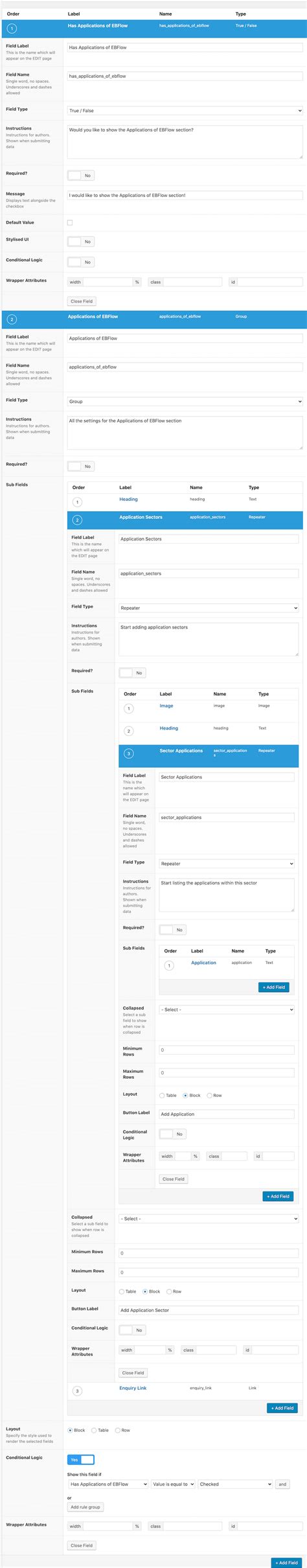 php advanced custom fields within wordpress unable to use a