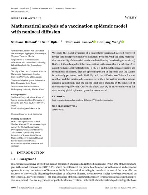 Mathematical Analysis Of A Vaccination Epidemic Model With Nonlocal Diffusion Request Pdf