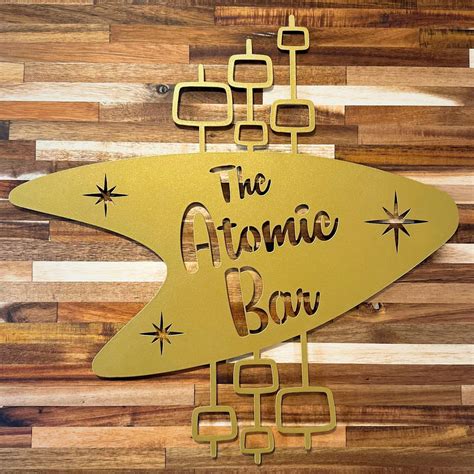 Personalized Mid Century Modern Metal Sign Etsy