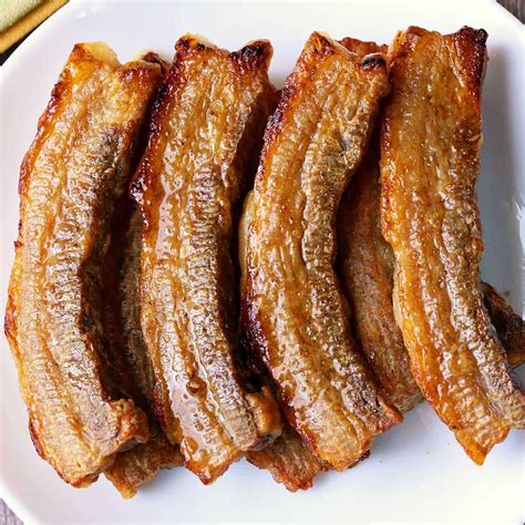 Oven Baked Pork Belly Strips Recipe