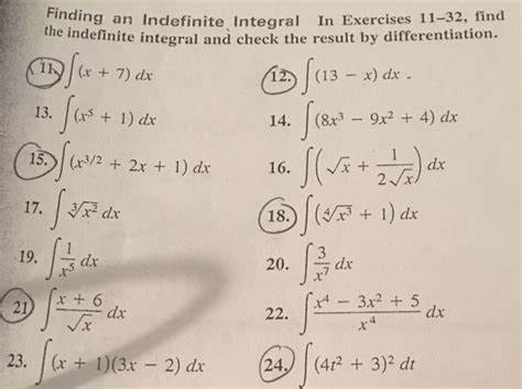 Solved Finding An Indefinite Integral In Exercises Chegg