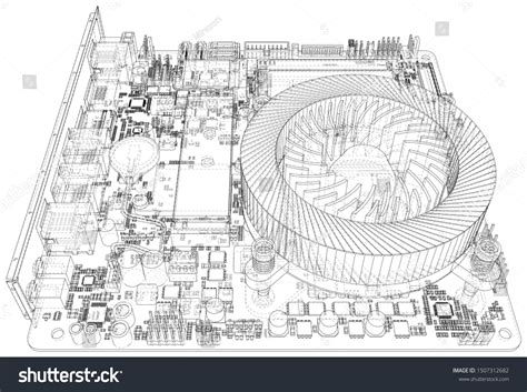 Technology Background Cpu On Motherboard On Stock Vector Royalty Free Shutterstock