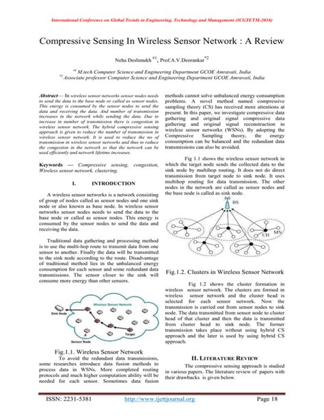 Compressive Sensing In Wireless Sensor Network A Review