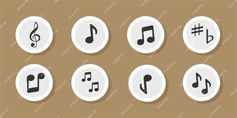 Premium Vector Music Notation Sticker Vector Set Music Notes Icon