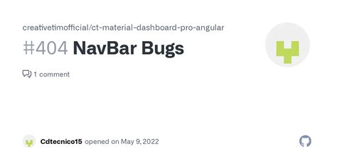 Navbar Bugs · Issue 404 · Creativetimofficialct Material Dashboard Pro Angular · Github